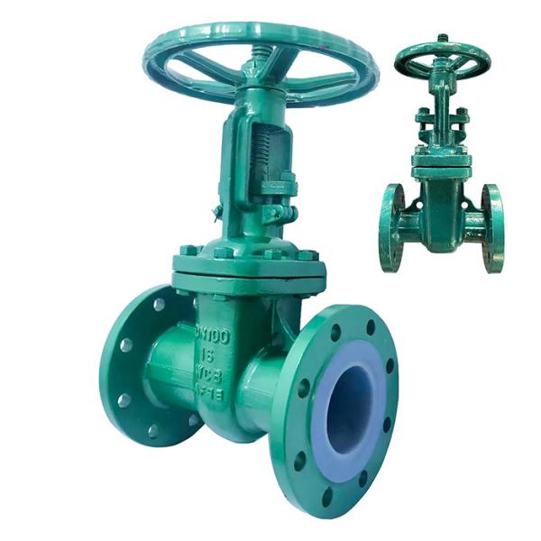 Quality Flanged Manual Cast Steel PTFE Lined Sluice Gate Valve Z41F46-16C for Water Treatment for sale