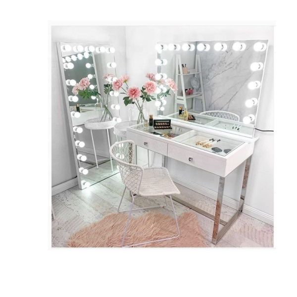 Quality RoHS LED Hollywood Mirror Dressing Table Desk Adjustable for sale