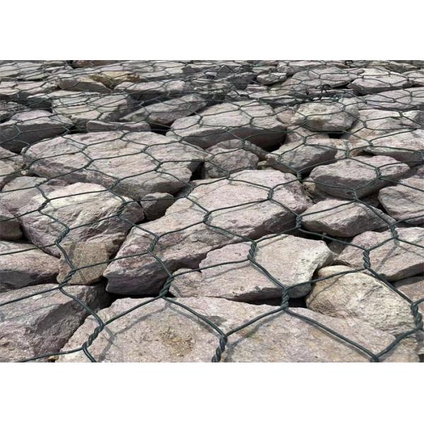 Quality Galfan Gabion box Double Twisted Stone Baskets For Retaining Walls for sale