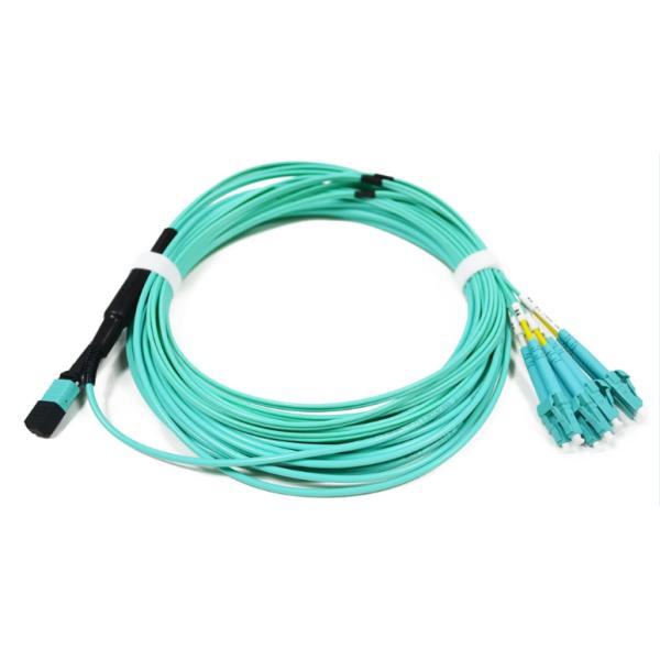 Quality MTP / MPO-LC Sm Optical Fiber Patch Cable Round Cable Fanout 2.0mm for sale