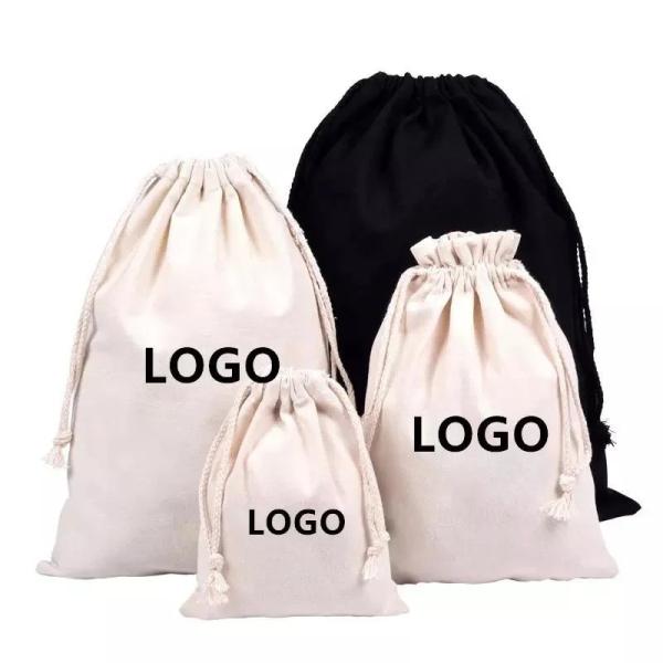 Quality Personalized Colorful Canvas Cotton Drawstring Bag with Double String Style for sale