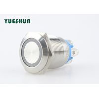 Quality Yellow Orange Ring LED Metal Push Button Switch 304 / 316 Stainless Steel Shell for sale