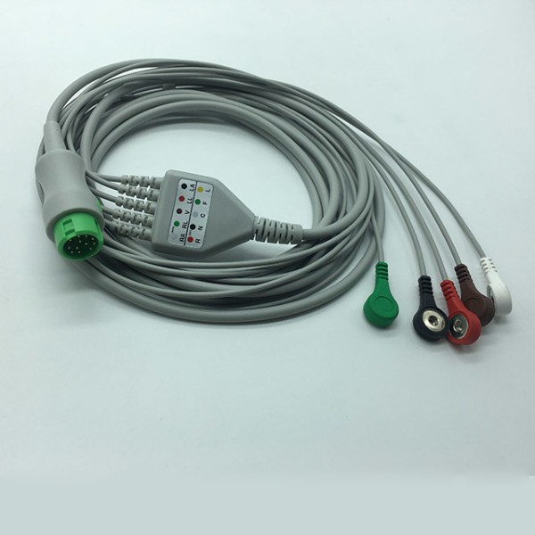 Quality Mindray 5 Lead ECG Cables And Leadwires For ECG Monitor AHA Cable Color Coding for sale