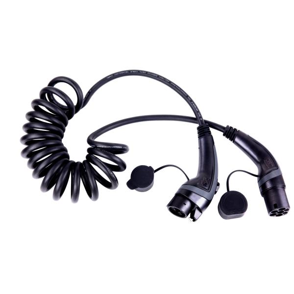 Quality 250V 32A J1772 Type 1 Charging Cable Tethered Open End Coiled Cable for sale