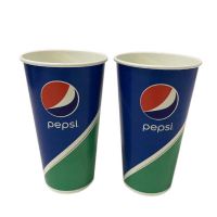 Quality 32 Oz Colored Cold Drink Disposable Cups Wooden Pulp Light Weight Flexo Printing for sale