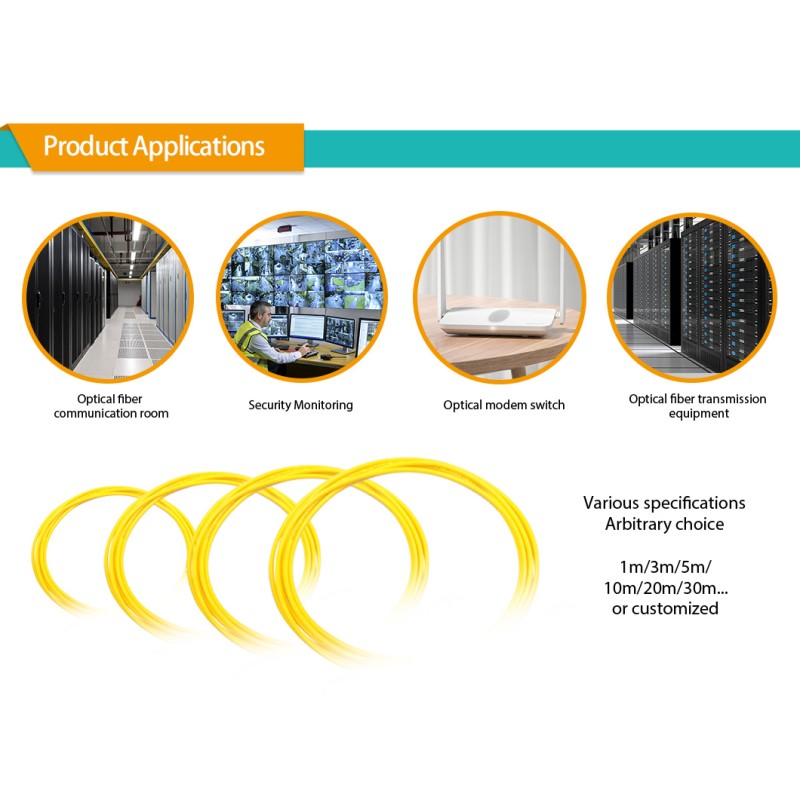High Power Simplex 12 Core Cable Sc APC Upc Fiber Unjacketed Color-Coded Pigtail in Telecommunication