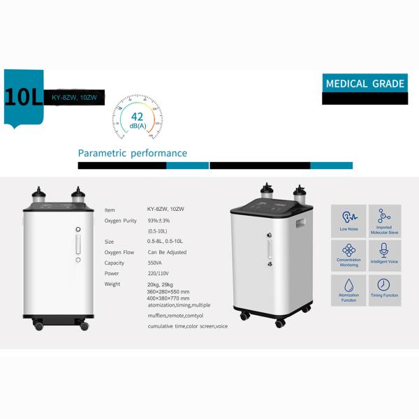 Quality Portable 10l Double Outlet Oxygen Concentrator 50hz Rechargeable Oxygen Machine for sale