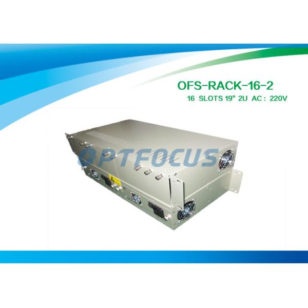 Quality 19'' Fiber Media Converter Rack 16 Slots 2U AC220V DC - 48V  Card Module Type for sale