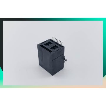Quality 1x1 Ethernet Molex RJ45 Modular Jack 18.1L Black Horizontal Plastic Material for sale