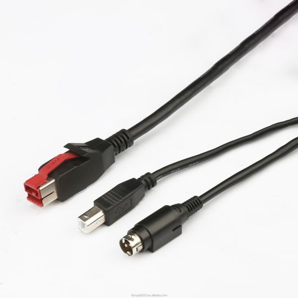 Quality 24V Powered USB Cable 24V To Hosiden USB-B Cable Printer for sale