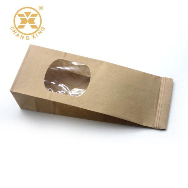 Quality PEO BOPP Standing Zipper Bakery Bread Packaging Paper Bag With Clear Window for sale