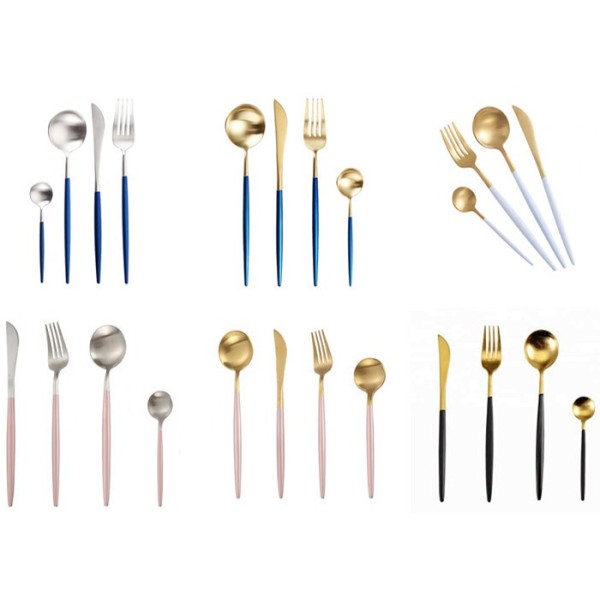 Quality Electroplated 304 Stainless Steel Flatware Set 4pcs for sale