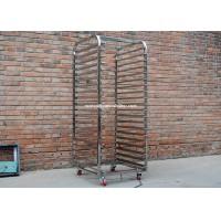 Quality 201 Grade FDA 1.5mm Stainless Steel Rack Trolley For Rotary Oven for sale