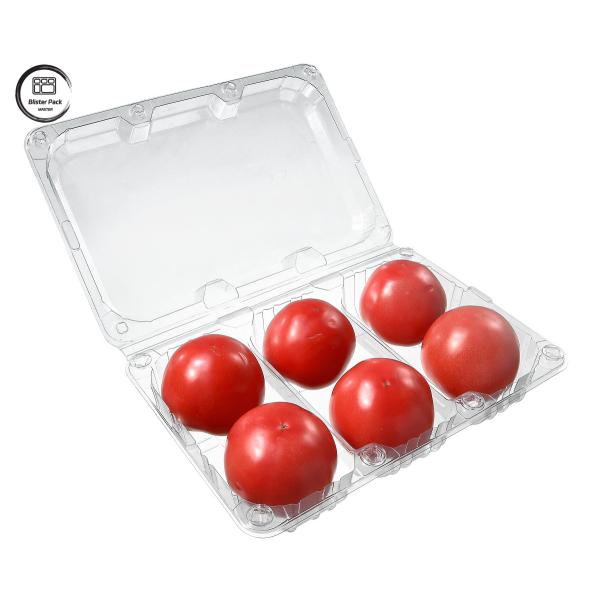 Quality Disposable Blister Tomato Disposable Fruit Container 6 Piece Rectangular Plastic for sale