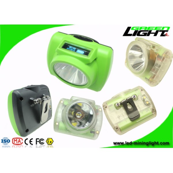 Quality 15000 Lux Mining Cap Lights PC ABS Material OLED Screen With Transparent Body for sale