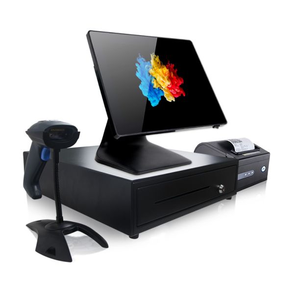 Quality 15in 128G SSD Touch Screen Pos System 1024x768 With 80mm Thermal Printer for sale