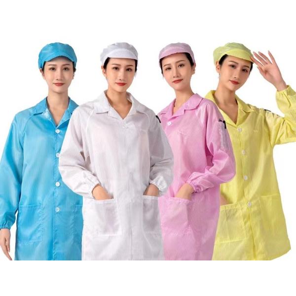 Quality Long Sleeve Anti Static T Shirt ESD 2.5mm Cleanroom Hooded Work Pants for sale