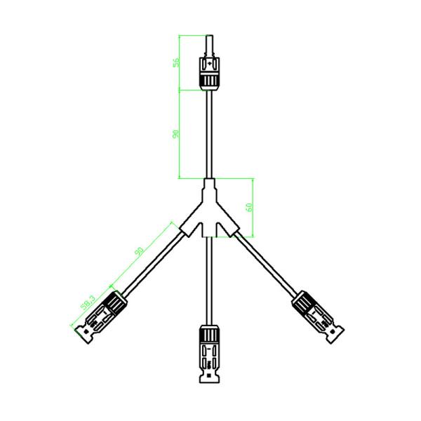 Quality 3 To 1 MC4 Connector Multi Branch Quick Assembling for Power Station for sale