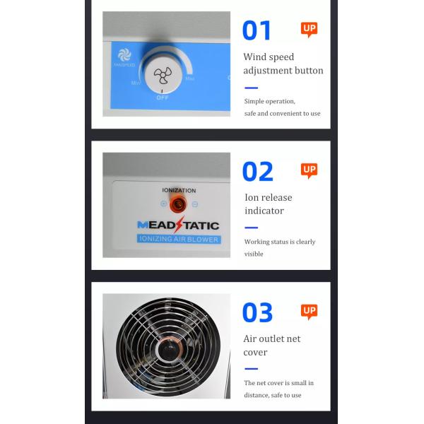 Quality Overhead 5-Fan Ionizing Air Blower ESD Static Electricity Fan for sale