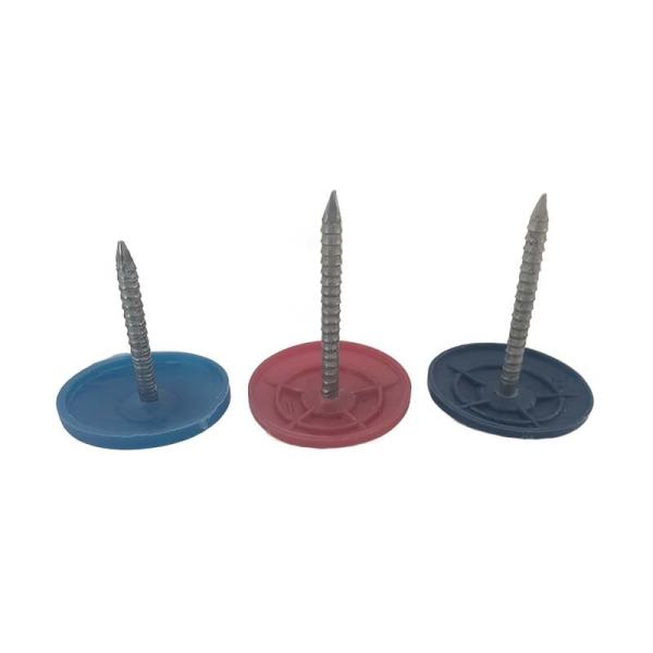 Quality Easy To Install Button Cap Roofing Nails , Plastic Cap Felting Nails ISO for sale