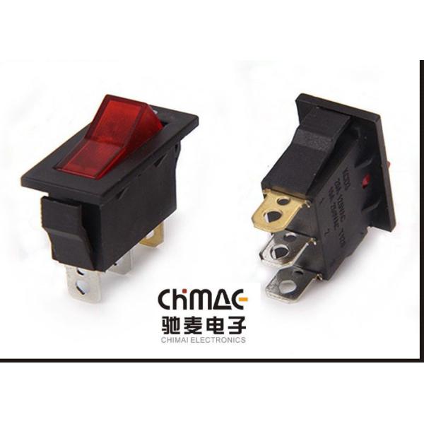 Quality SPST On Off Illuminated Rocker Switch 4 Copper 3 Pins Yellow Button 10 A for sale