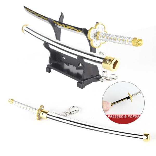 Quality 22CM Agatsuma Zenitsu 3D Model Keychain Demon Slayer Sword Keychain for sale