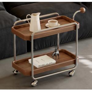 Quality Nordic Modern Low Side Table Trolley Trolly With Wheels Stainless Steel Frame for sale