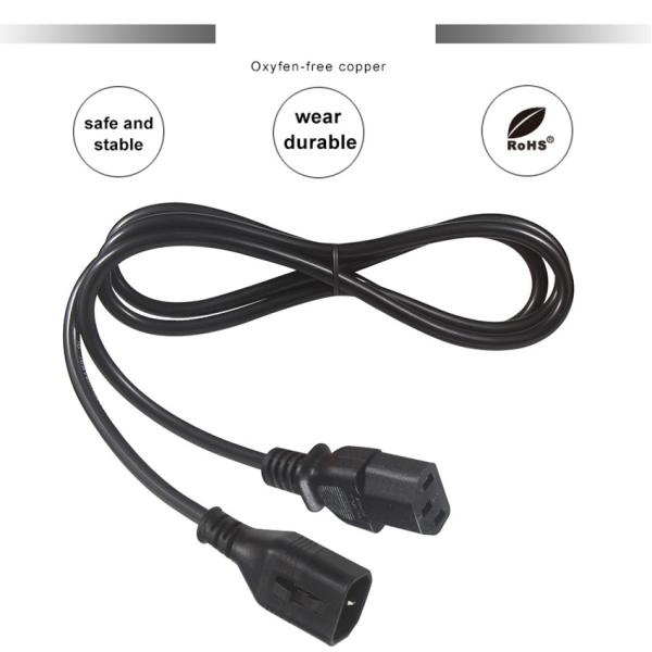Quality IEC C14 to C13 Power Cord 1.5M 250V 16A for Computer Servers for sale