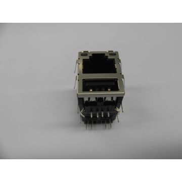 Quality Integrated Tab Up RJ45 USB Network Connector with usb 2.0 for PCMCIA Net Card for sale