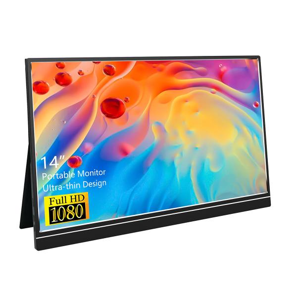Quality 16:9 Aspect Ratio DC 5V 2A Multiple Language 14 Inch Portable Monitor for sale