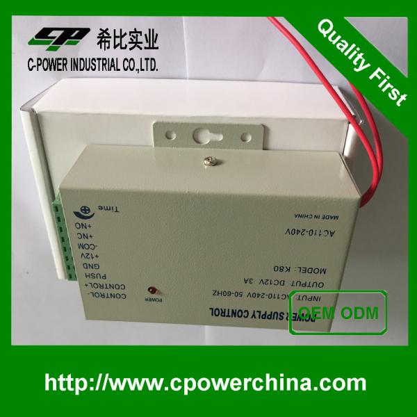 Quality K80 AC 110-240V to DC12v 3A 36w Power Supply for Door Access Control System for sale