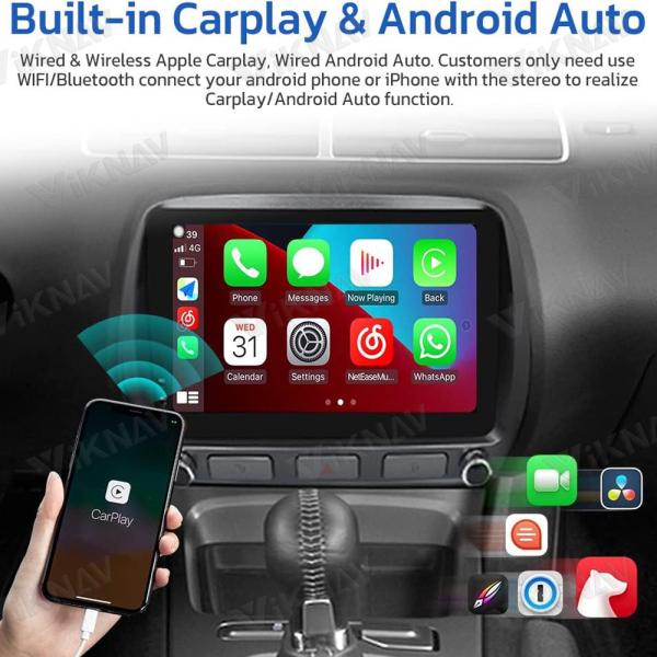 Quality VIKNAV For Chevrolet 2010 2013 -2015 Android Camaro Touch Screen Radio Carplay for sale