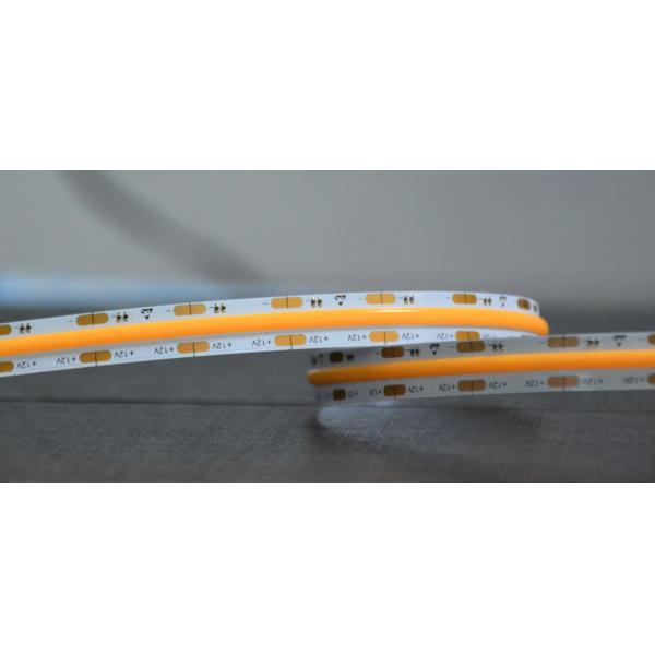 Quality 8mm Flexible 12V LED COB Strip Light Dotless With 140 Degree Beam Angle for sale