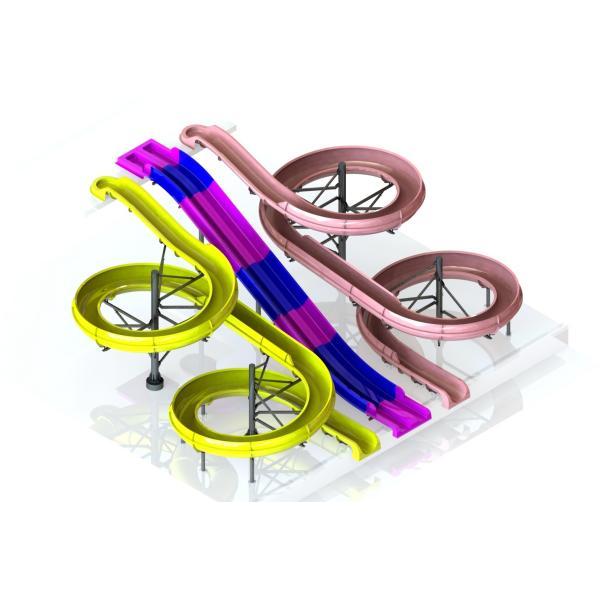 Quality Spiral Circle Whole Age Custom Water Slide With Mutiline Slides for sale