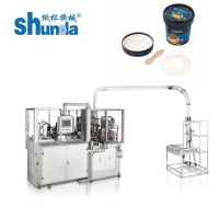 Quality PE Coated Paper Ice Cream Cup Making Machine Ultrasonic Heating Sealing with Cup for sale