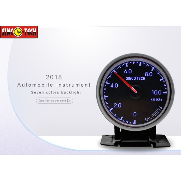 Quality Racing Car Oil Pressure Gauge , Oil Pressure Meter 0 - 1000 Kpa With LED / Buzzer Warning for sale