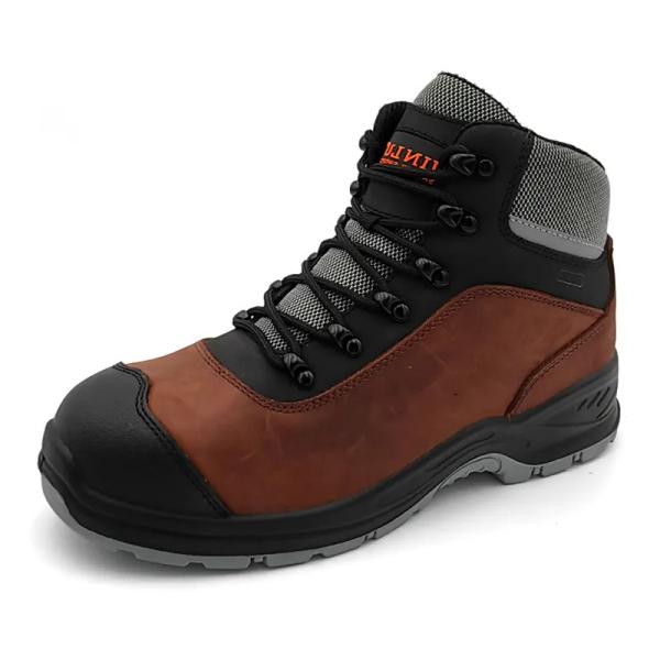 Quality Crazy Horse Leather Casual Shoes High Cut Safety Shoes For Men for sale