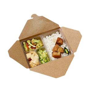 Quality Disposable Lunch Paper Takeaway Box Food Packaging Kraft Paper Box for sale