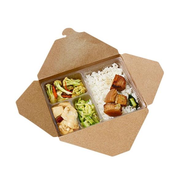 Quality Disposable Lunch Paper Takeaway Box Food Packaging Kraft Paper Box for sale