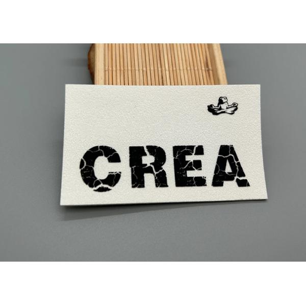 Quality Good Washable White Microfiber Screen Printed Patches With Matte Silicone Logo for sale