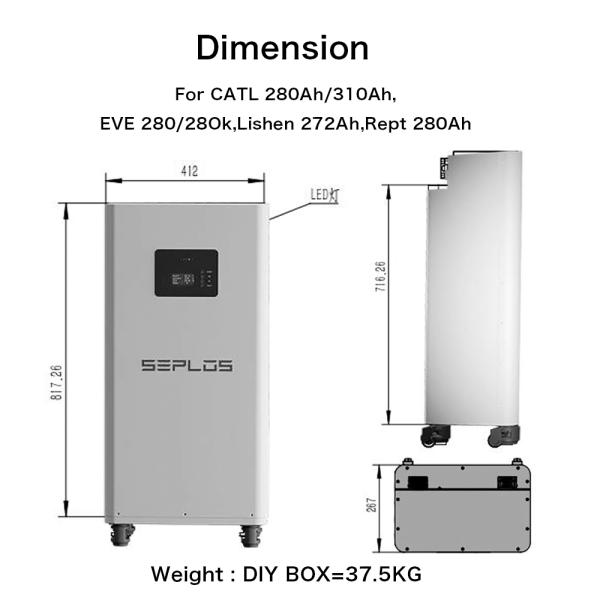 Quality EU Stock Seplos 48V 280Ah/314Ah DIY Lithium LiFePO4 Battery Kits V3.0 Standing for sale