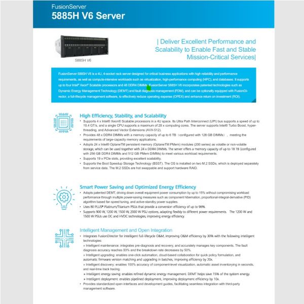 Quality New FusionServer 5885H V6 4U Rack Server System for sale