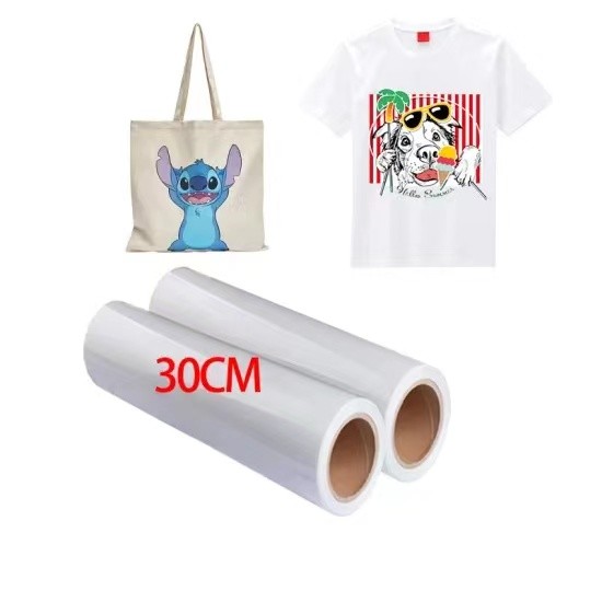 Quality Maximize Your Printing Potential with DTF Printing Materials 30cm*100m 75U Release Pet Film Roll Double-sided Cold Peel for sale