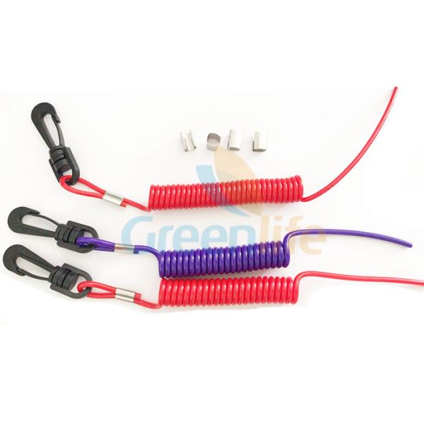 Quality Elastic Coil Style Jet Ski Safety Lanyard Tethers Durable Outboard Engine Kill Cords for sale