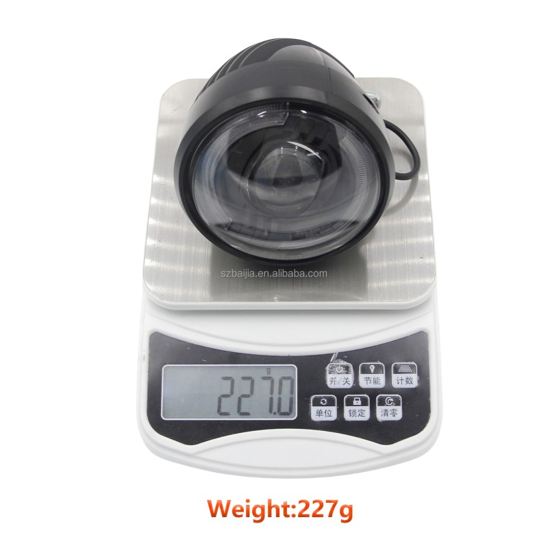 Ebike headlight front view showing LED spotlight design