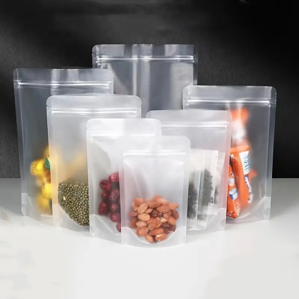 Quality Good Quality Products Recyclable Clear Ziplock Plastic Storage Pouch Stand up Bag for Food Tea Nuts for sale