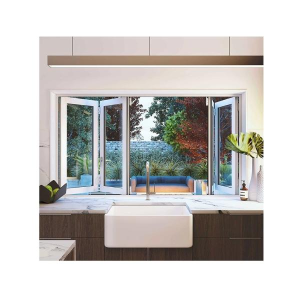 Quality Horizontal Opening Tempered Glass Aluminum Bifold Windows With Triplex Glass Upgrade for sale