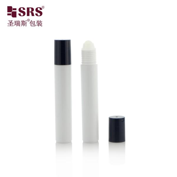Quality Injection White Color Round Eye care Serum Plastic Empty 15ml Roll Bottle for sale