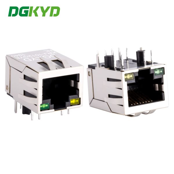 Quality PCB Network RJ45 Modular Jack With Filter , LED Tab Down Side Entry Ethernet for sale