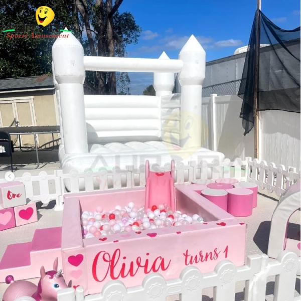Quality Indoor Playground Childrens Soft Play Set Kids Ball Pit Bounce House With Slide for sale